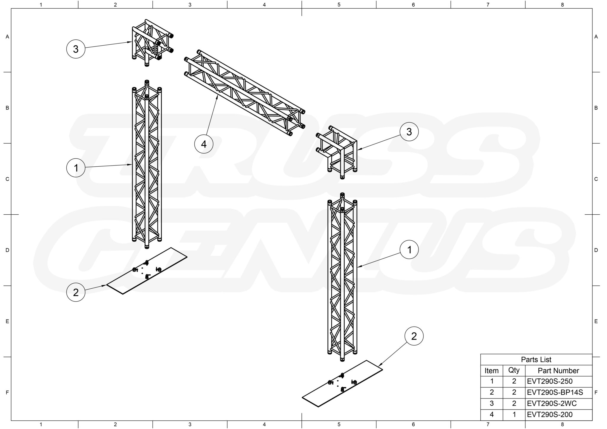 10x10 Square Truss Goal Post System | EVT290S-Gilroy