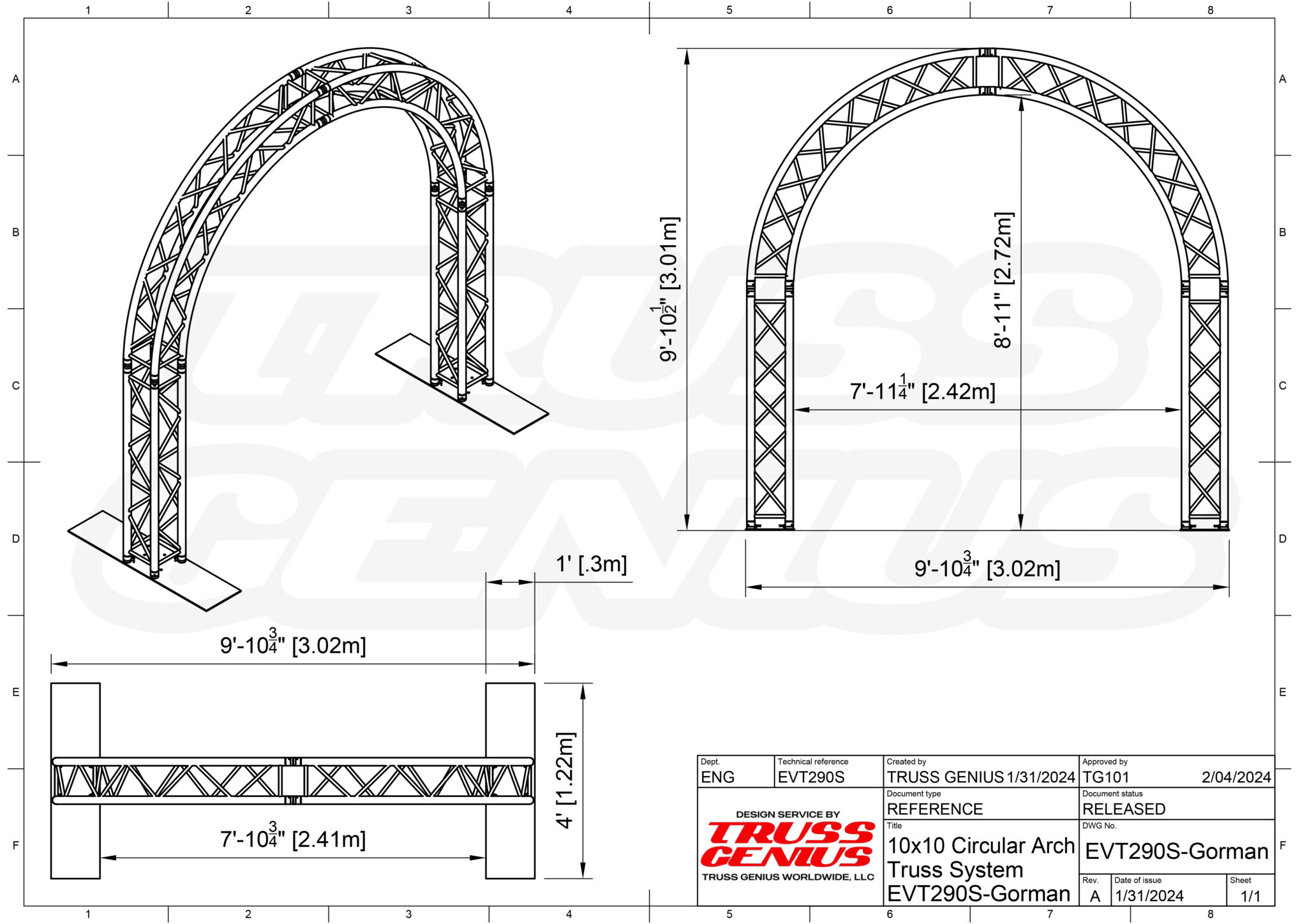 10x10 Square Truss Arch System | EVT290S-Gorman