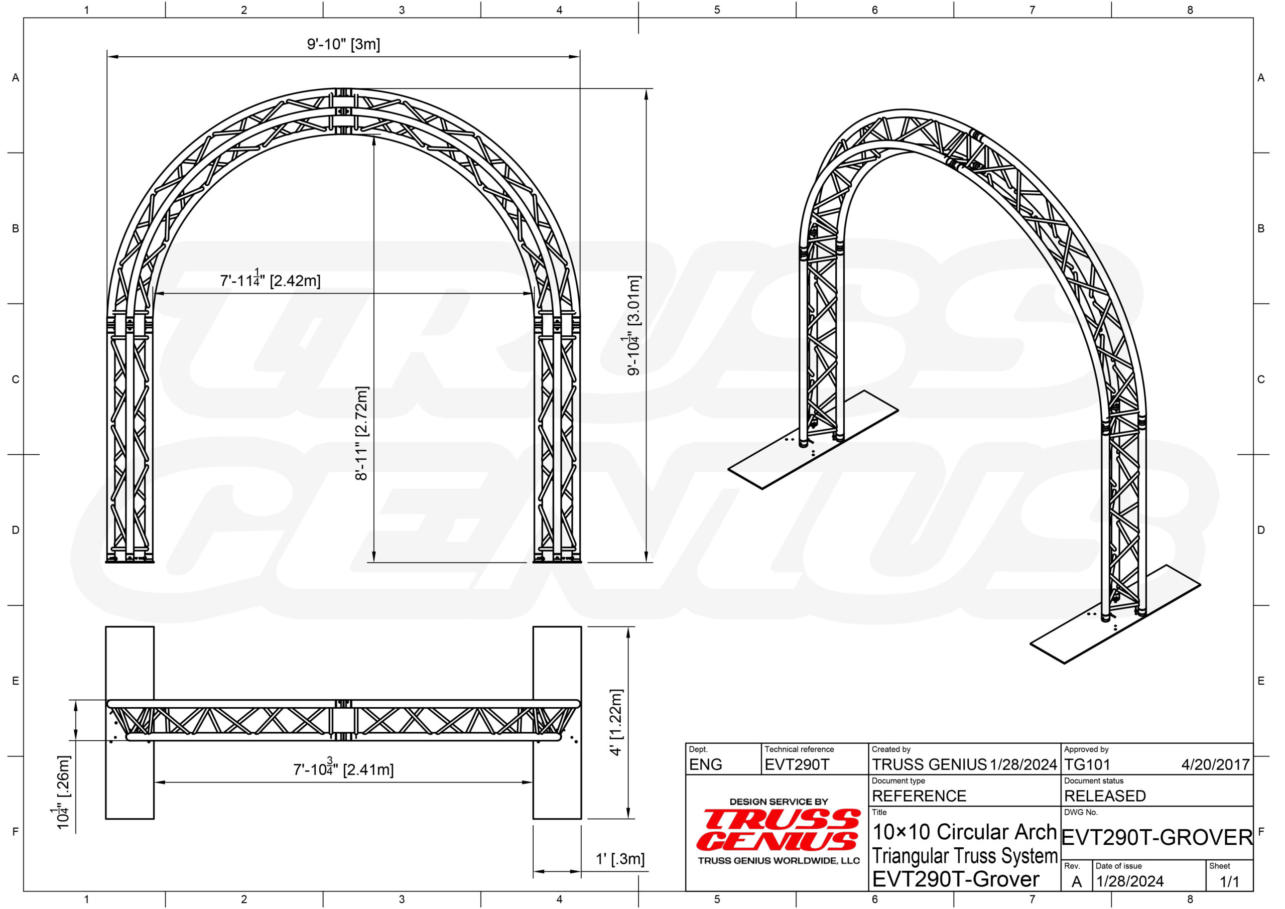 10x10 Triangular Truss Arch System | EVT290T-Grover